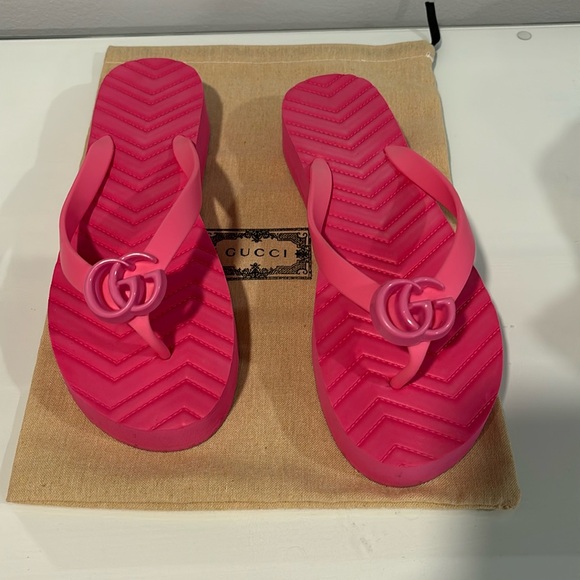 Gucci | Shoes | Gucci Pink Platform Flip Flops Size 42 | Poshmark